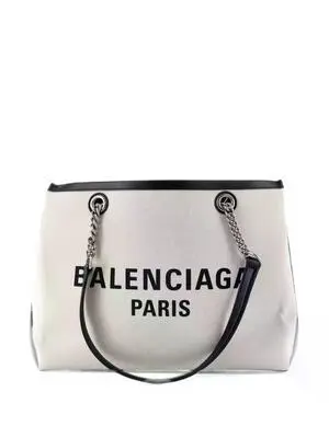 Balenciaga Duty Free Printed Canvas Medium Tote Bag