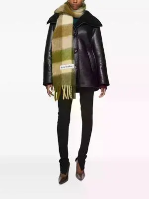 Acne Studios Mohair Check Scarf - Green