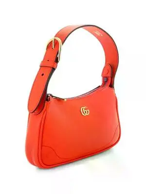 Gucci Aphrodite Leather Mini Shoulder Bag - Orange