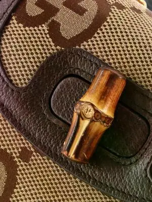 Gucci Bamboo 1947 Top Handle Bag Jumbo Gg Canvas Mini Crossbody Bag