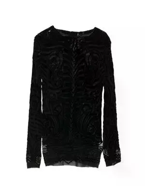 JEAN PAUL GAULTIER 2000s Velvet-effect Mesh Top