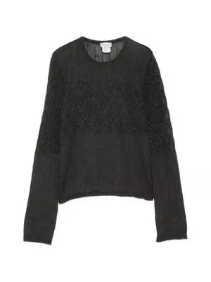 Dries Van Noten 2000s Lace-knit Sweater - Black