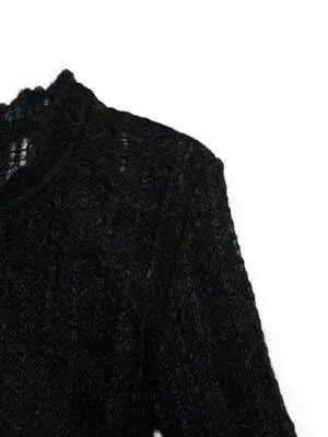 Moschino 2000s Lace-knit Flared-sleeve Sweater