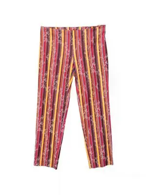 ROMEO GIGLI 1990s Floral-print Striped Trousers - Red