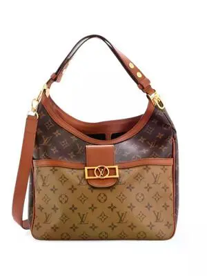 LOUIS VUITTON Dauphine Reverse Monogram Canvas Mm Hobo Bag - Brown
