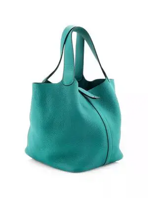 Hermès Picotin Lock Bag Clemence Mm Bucket Bag - Blue