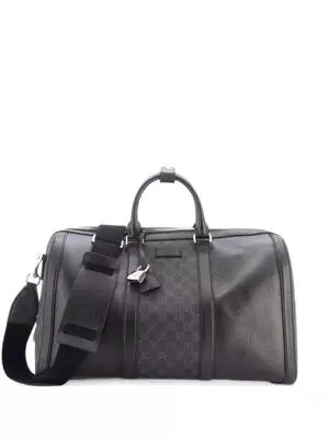 Gucci Gg Coated Canvas And Leather Medium Travel Bag