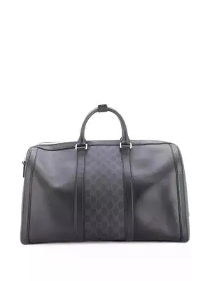 Gucci Gg Coated Canvas And Leather Medium Travel Bag