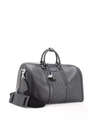 Gucci Gg Coated Canvas And Leather Medium Travel Bag