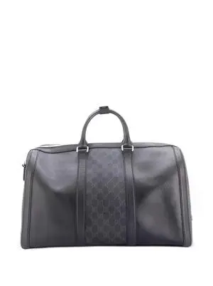 Gucci Gg Coated Canvas And Leather Travel Bag