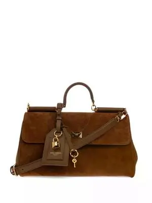 Dolce & Gabbana Sicily Leather-trimmed Tote Bag - Brown