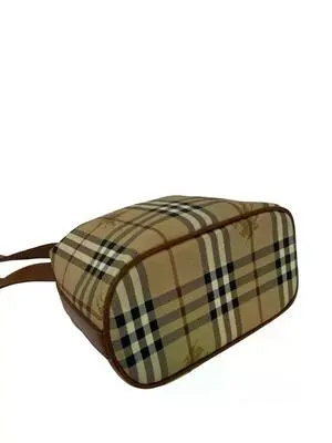 Burberry Haymarket Check Coated Canvas Drawstring Bucket Bag