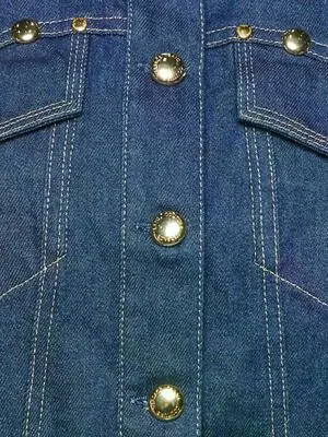 Versace Studded Cropped Denim Vest
