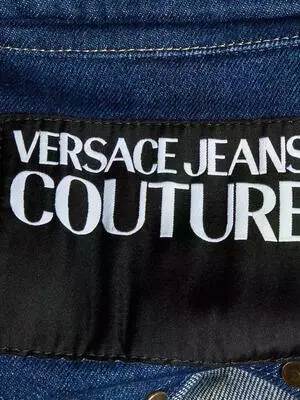 Versace Studded Cropped Denim Vest