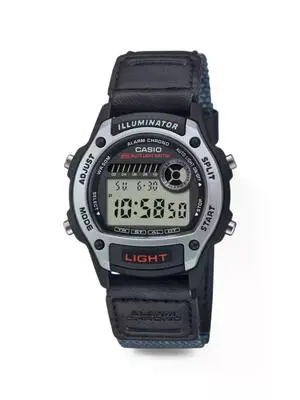 Casio 43mm Digital Leather Watch - Grey