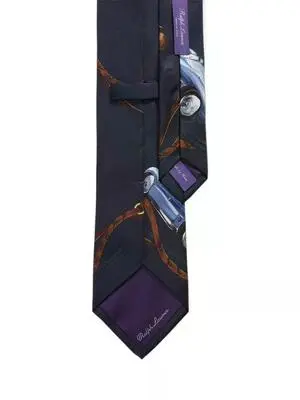 Ralph Lauren Purple Label Automobile-print Silk Tie - Blue