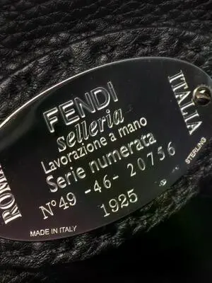 Fendi 2000-2010 Large Leather Selleria Peekaboo Iconic Fit Bag Business Bag - Grey