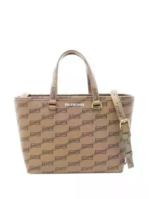 Balenciaga Bb Monogram Tote Bag - Neutrals