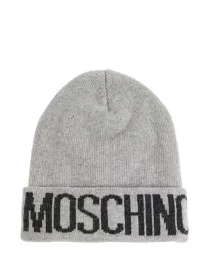 Moschino Intarsia Beanie Hat - Grey