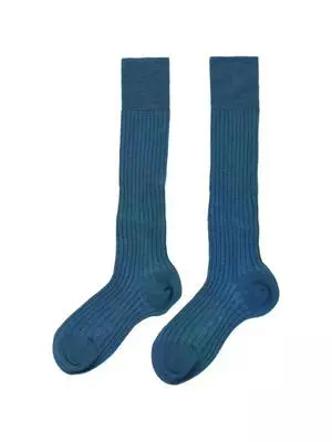 Maria La Rosa Ribbed-knit Knee-high Socks - Blue
