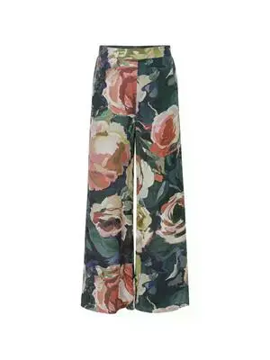 Ted Baker London Opulena Floral-print Wide-leg Trousers - Green