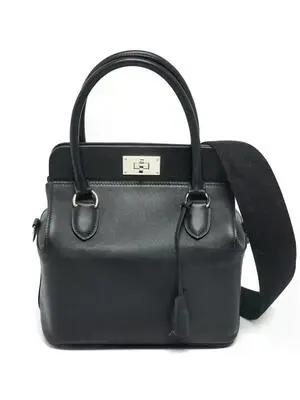 Hermès 2016 20 Toolbox Swift Leather Tote Bag - Black
