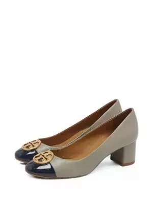 Tory Burch Chelsea Block Heel Pumps - Grey