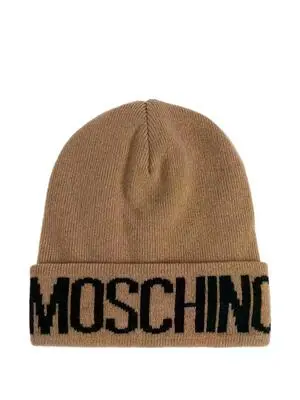 Moschino Intarsia Beanie Hat - Brown