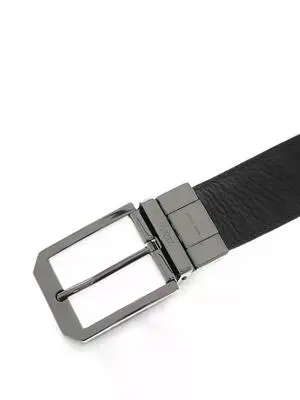 Zegna Reversible Hammered Leather Belt