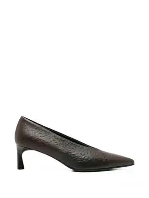 HALMANERA Jade Ostrich-effect Heeled Pumps - Brown