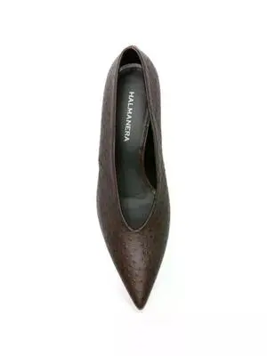 HALMANERA Jade Ostrich-effect Heeled Pumps