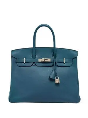 Hermès 2013 35 Birkin Togo Leather Tote Bag - Blue