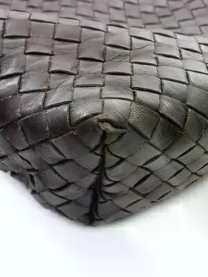 Bottega Veneta 2000s Intrecciato Leather Messenger Bag