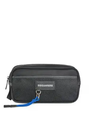 Dsquared2 Mesh-panel Logo-plaque Beauty Case - Black