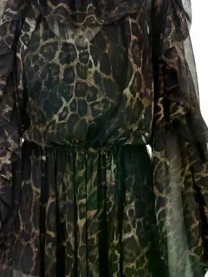 Just Cavalli Leopard-print Ruffled Maxi Dress