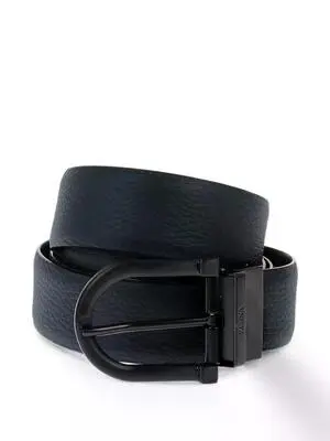 Zegna Reversible Grained Leather Belt - Blue