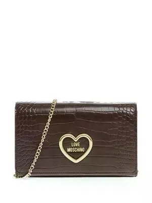 Moschino Heart-logo Shoulder Bag - Brown