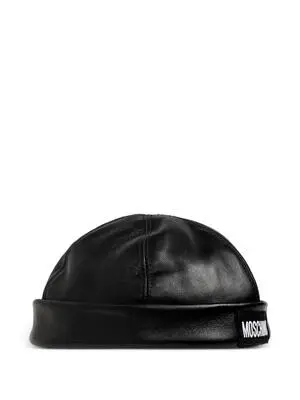 Moschino Leather Hat - Black