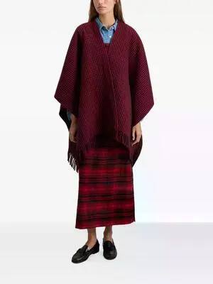Woolrich Check Fringed Cape