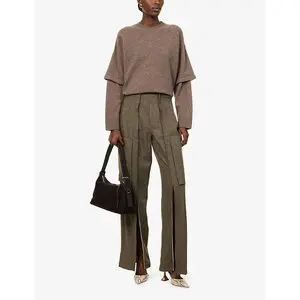 DARKPARK Troy Double-sleeve Cashmere And Wool Knit Jumper - Brown