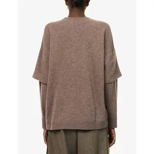 DARKPARK Troy Double-sleeve Cashmere And Wool Knit Jumper - Brown