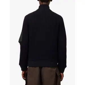 Sacai Stand-collar Zip-up Wool Jumper