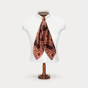 Ralph Lauren Wavy-geometric Silk Jacquard Cravat - Red Multi