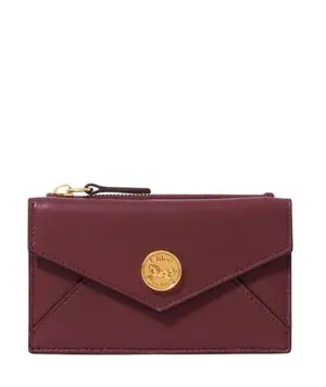 Chloé Small Envelope Purse With Card Slots In Soft & Suede Leather - Red