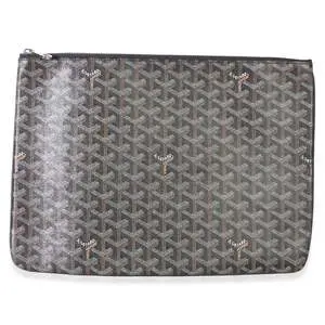 Goyard Goyardine Canvas Senat Pouch Gm - Black