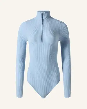 Perfect Moment Wool Blend Base Layer Bodysuit Cloud-blue