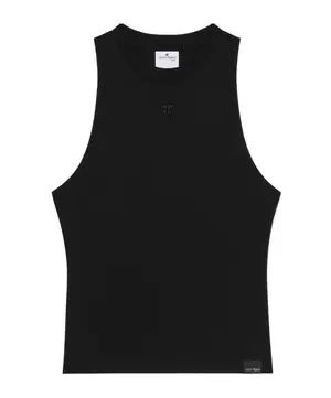 COURREGES Courrèges Fitted Tank Top - Black