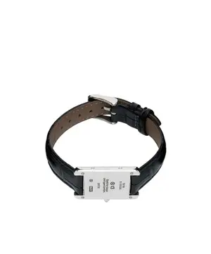 NUMBERING Crocodile-embossed Leather Bracelet - Black/silver