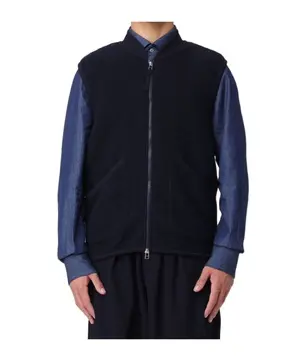 Universal Works Zip-front Fleece Vest - Navy