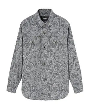 Versace Barocco Jacquard Long-sleeved Overshirt